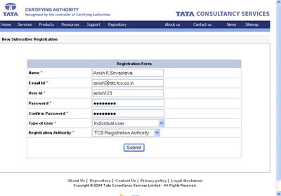 Digital Certificate Registration Center