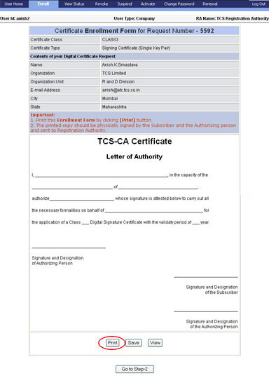 Digital Certificate Registration Center